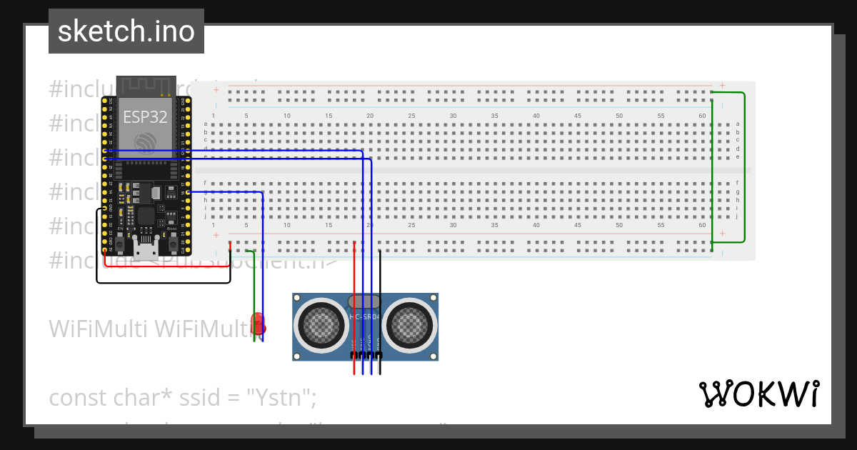 Water lever - Wokwi ESP32, STM32, Arduino Simulator