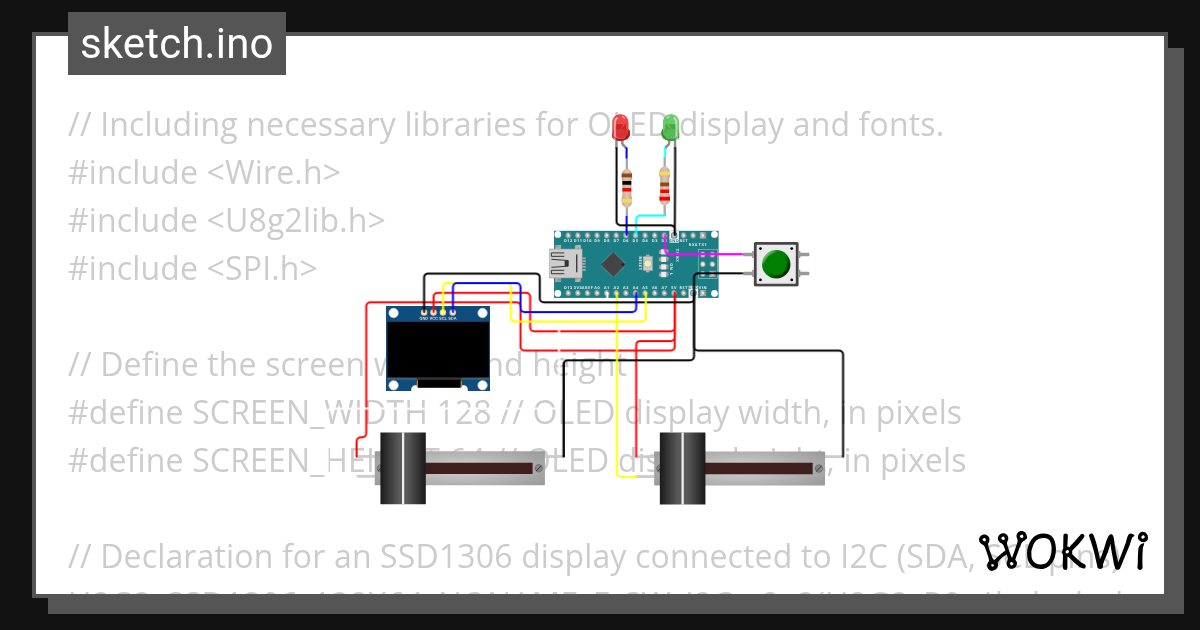 2 Analog input OLED 0-100% with button controlled SCROLL then OLED clear with Logo Hand On ...