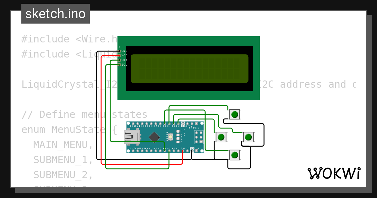 Menu With 4 Buttons Wokwi Esp32 Stm32 Arduino Simulator 5994