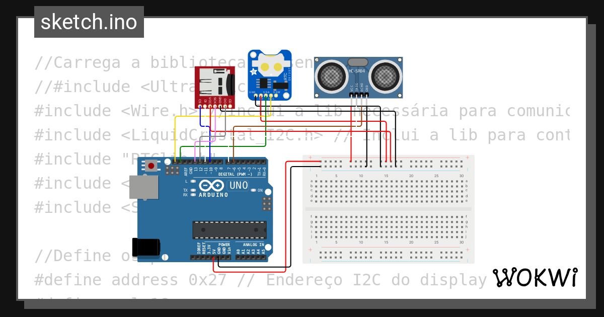 Sensor Ultrassônico Wokwi Esp32 Stm32 Arduino Simulator 6847