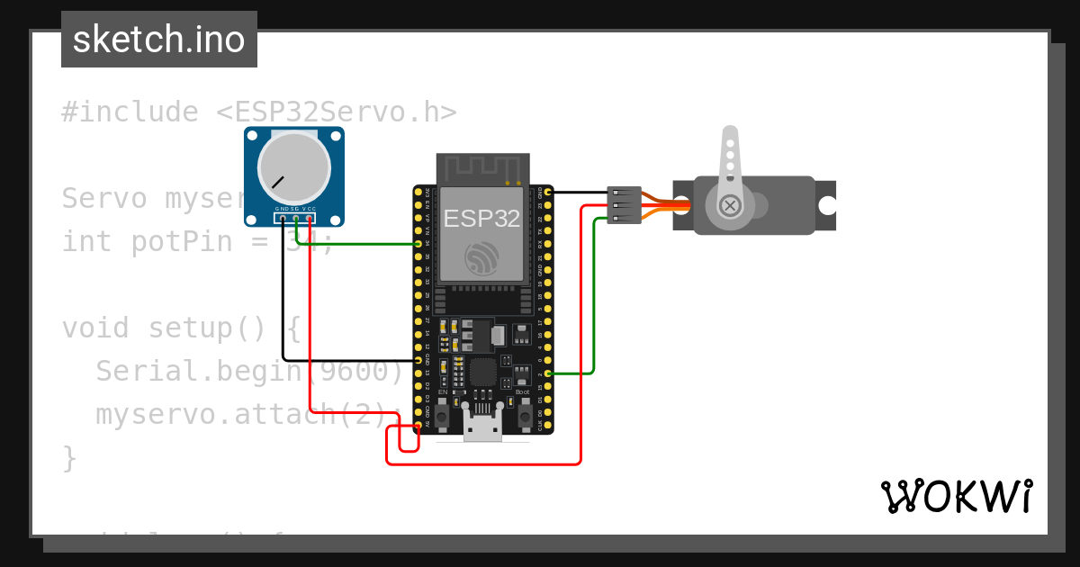 Servo And Potentiometer Using Esp32 Wokwi Esp32 Stm32 Arduino Simulator 1324