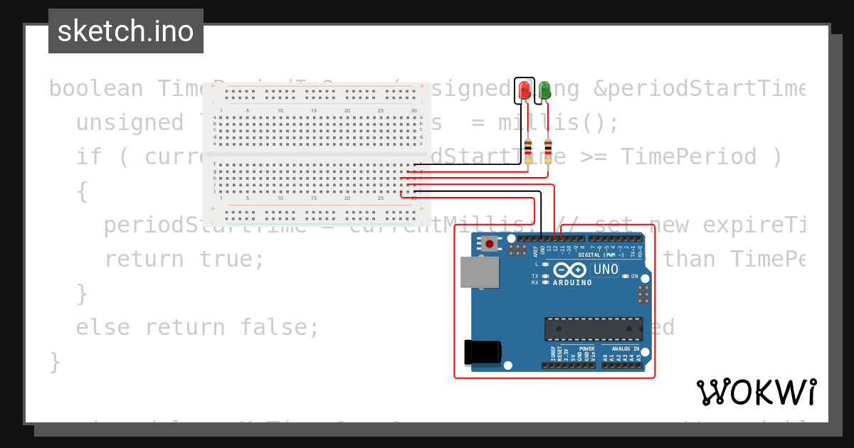 2 Led Glowing Wokwi Esp32 Stm32 Arduino Simulator