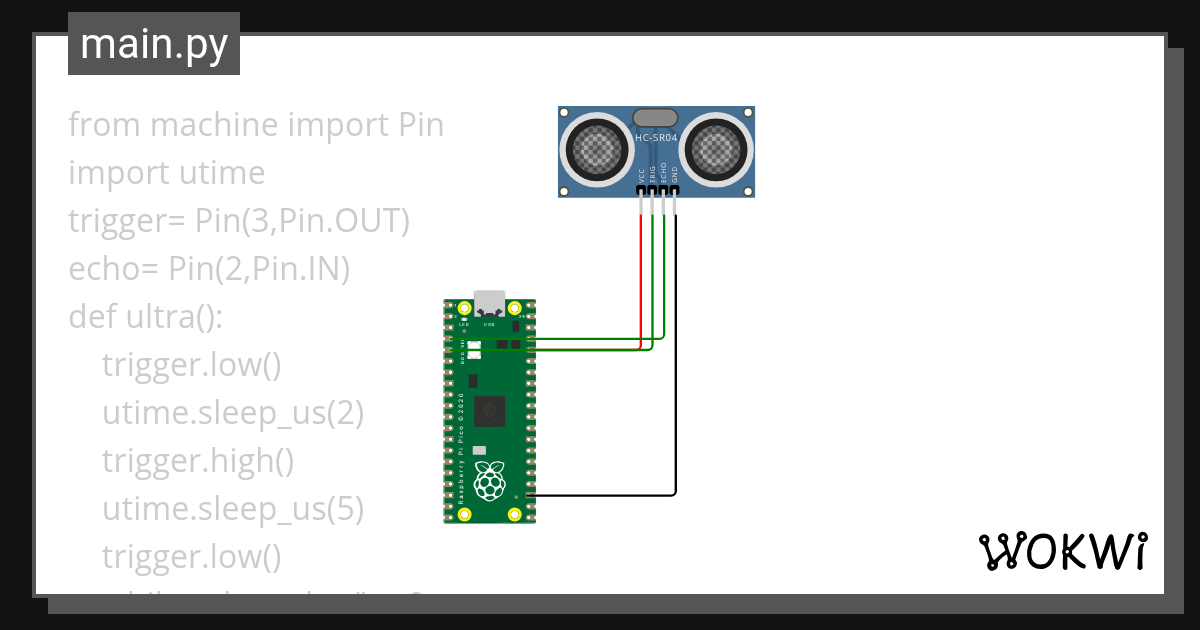 ultrasonic ROBOTICS 6 EXP - Wokwi ESP32, STM32, Arduino Simulator