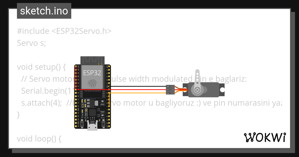 Servo Motor - Wokwi ESP32, STM32, Arduino Simulator