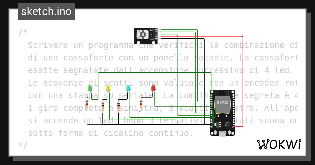 Cassaforte Copy Wokwi Esp32 Stm32 Arduino Simulator