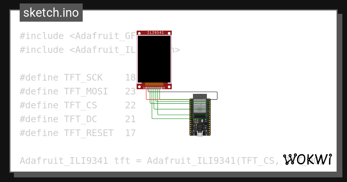 Basic Ili9341 Interface Wokwi Esp32 Stm32 Arduino Simulator
