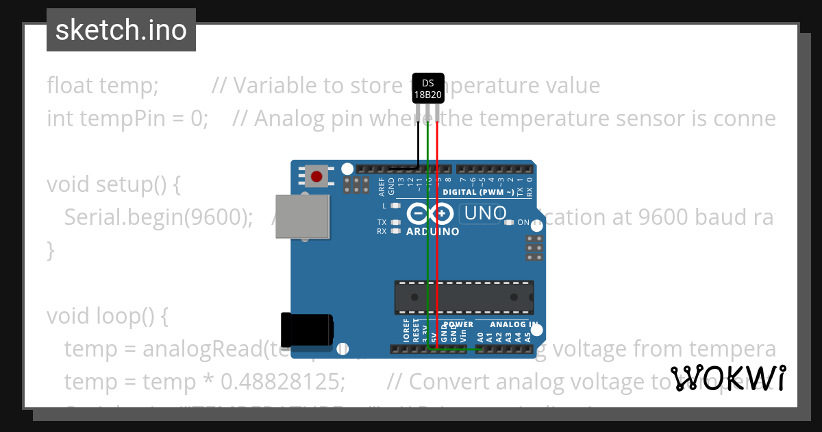 temperature sensor - Wokwi ESP32, STM32, Arduino Simulator