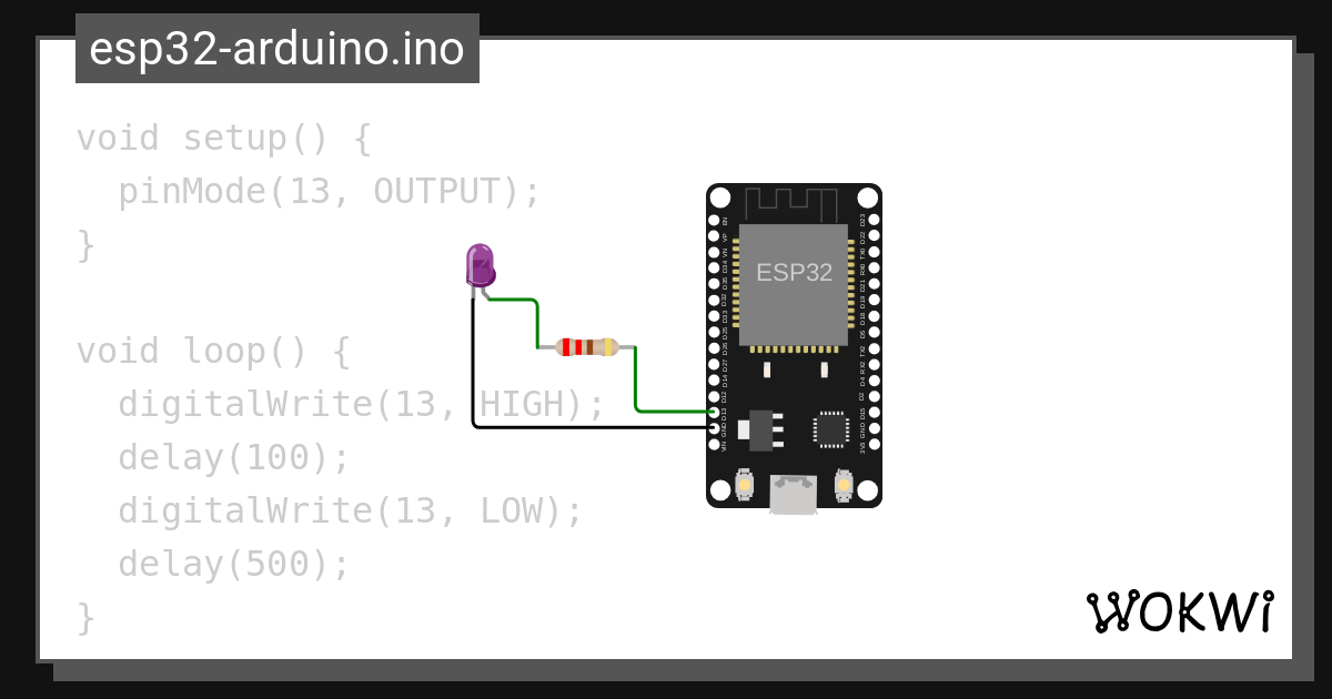 Aula 1 Hello Word Wokwi Esp32 Stm32 Arduino Simulator 