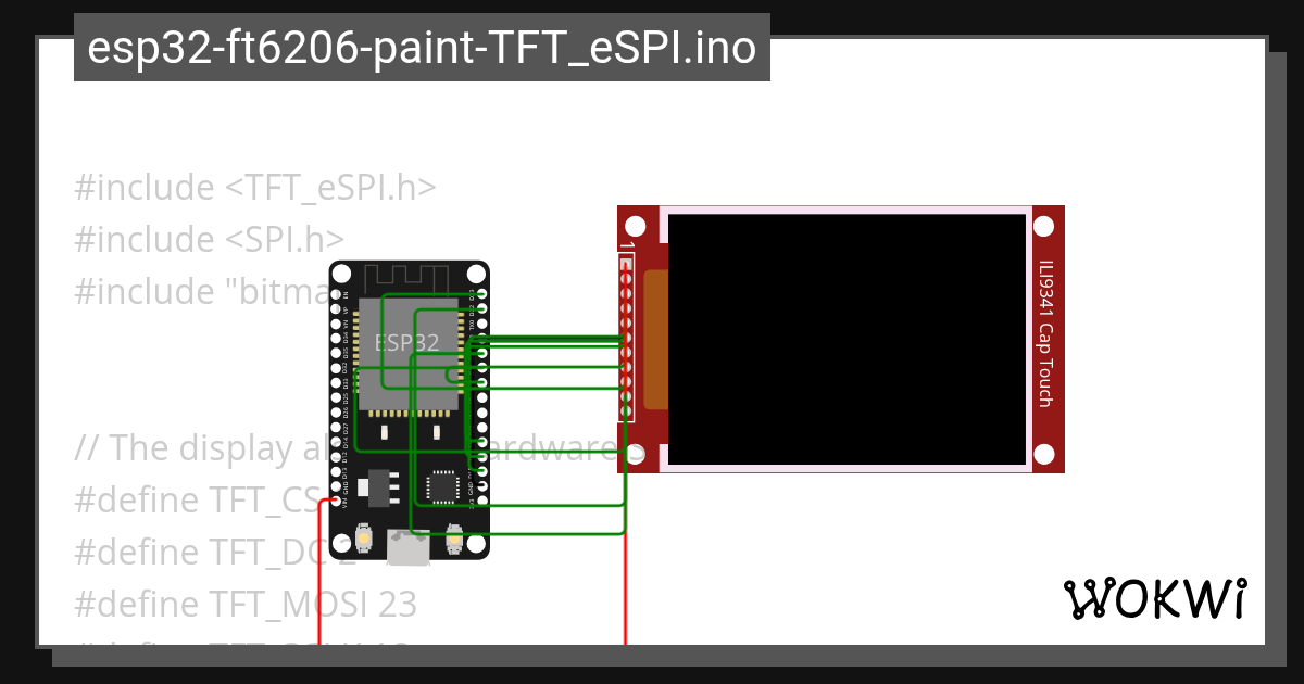 Esp32 Ili9341 Part1 Tft Espi O Wokwi Esp32 Stm32 Arduino Simulator