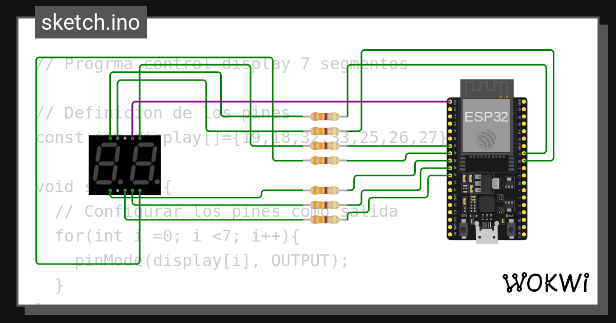 7 Segmentos Copy Wokwi Esp32 Stm32 Arduino Simulator