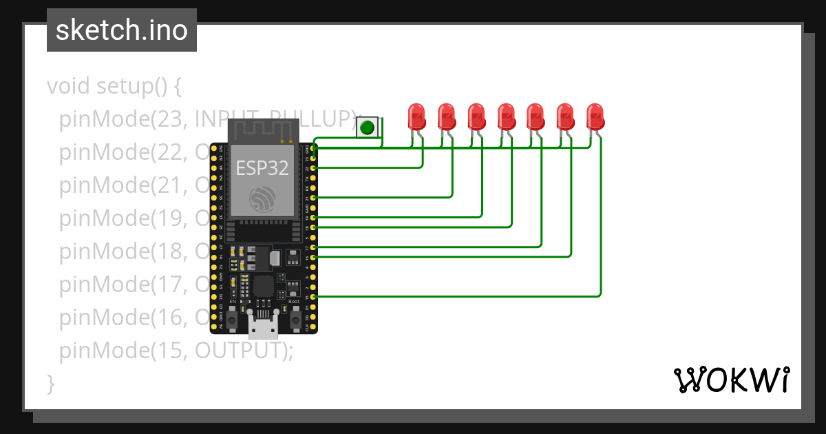 INPUT_PULLUP_LED - Wokwi ESP32, STM32, Arduino Simulator
