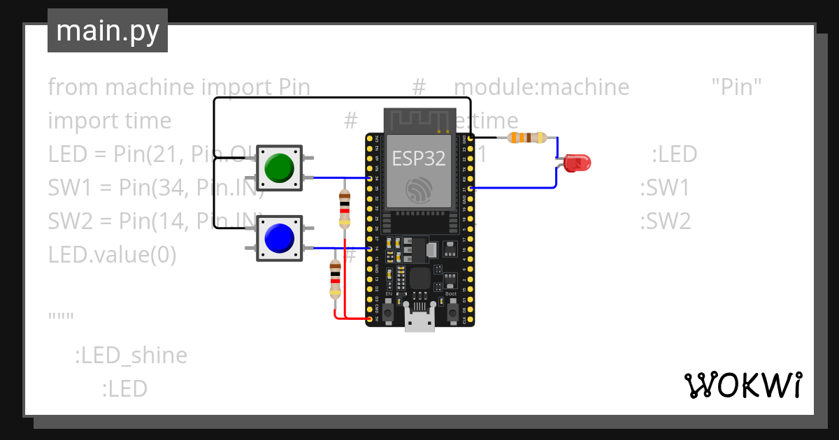 week4_3(lab1-3) - Wokwi ESP32, STM32, Arduino Simulator