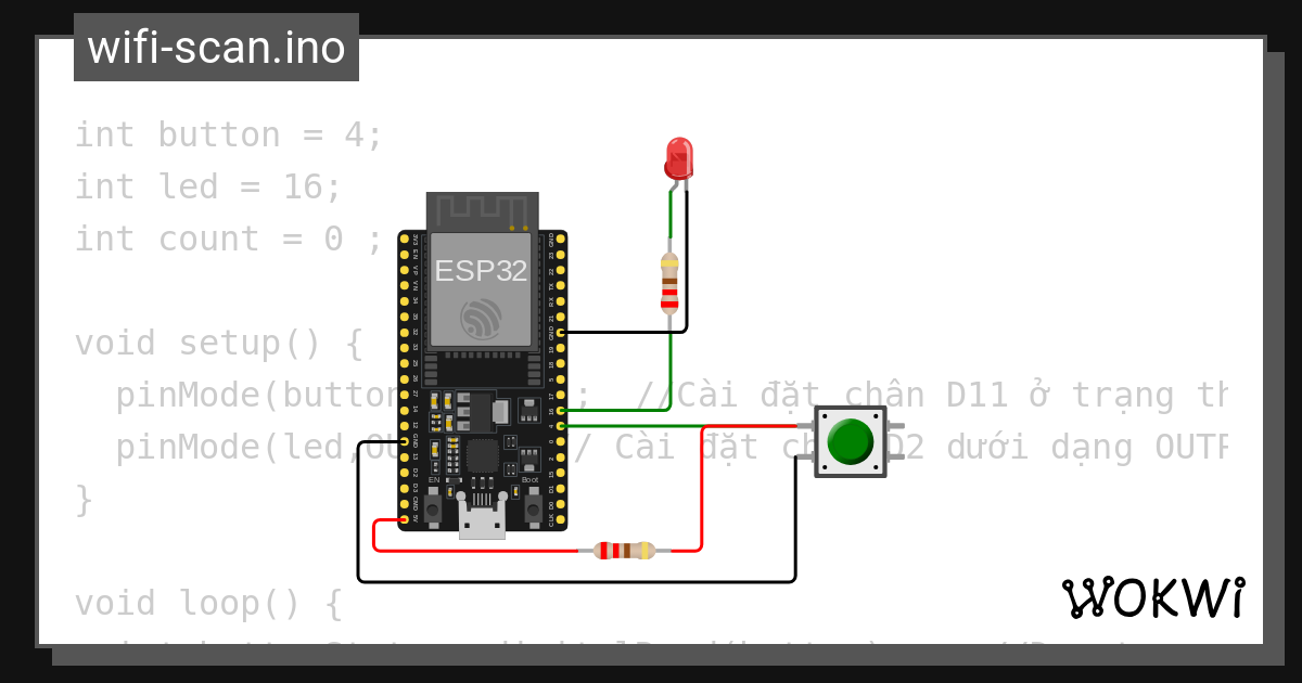 đèn đơn Wokwi Esp32 Stm32 Arduino Simulator