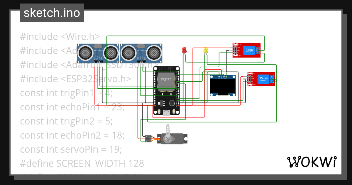 HC-SR04 poom4 Copy (3) - Wokwi ESP32, STM32, Arduino Simulator