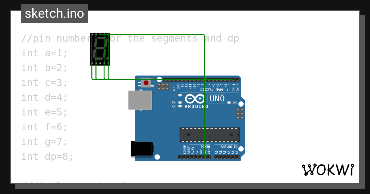 Seven Single Dispaly Wokwi Esp32 Stm32 Arduino Simulator 1648