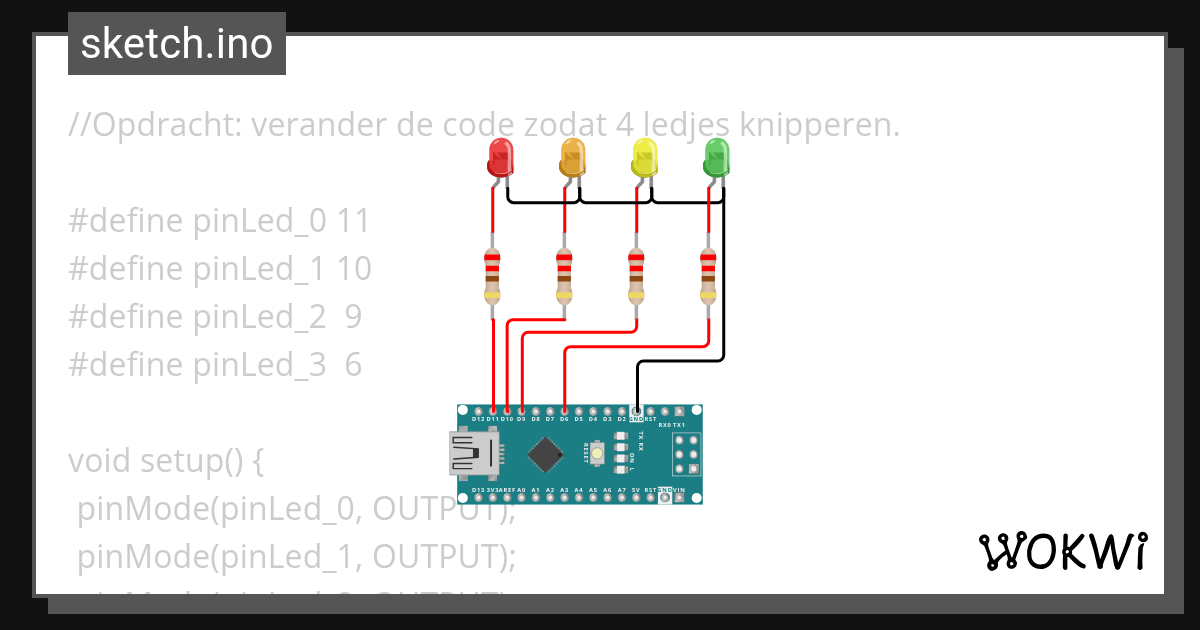 1_Opdracht_Leds Copy (6) - Wokwi ESP32, STM32, Arduino Simulator