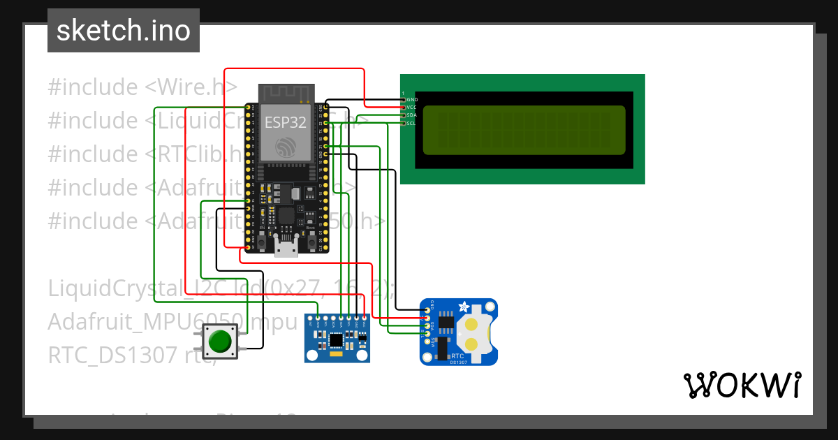 I2C_LCD_Accelerometer_RTC_INTERRUPT_BoutonPoussoir - Wokwi ESP32, STM32, Arduino Simulator