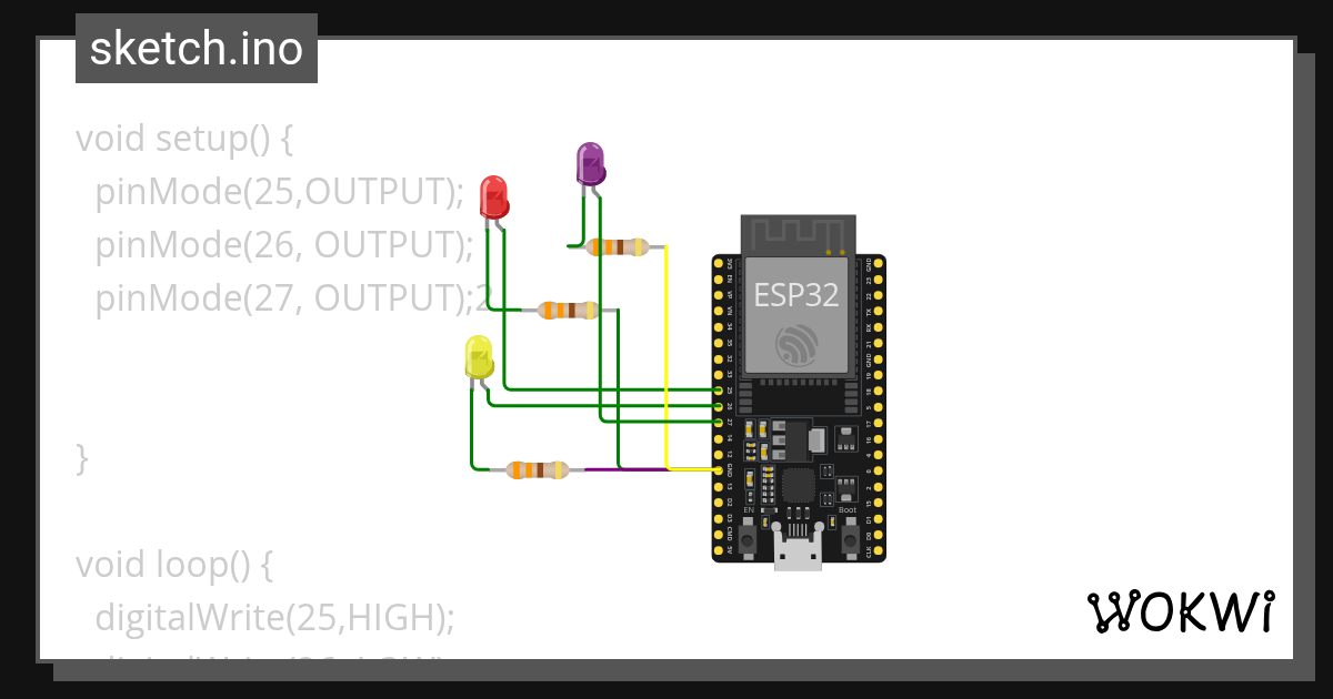 led RGB - Wokwi ESP32, STM32, Arduino Simulator