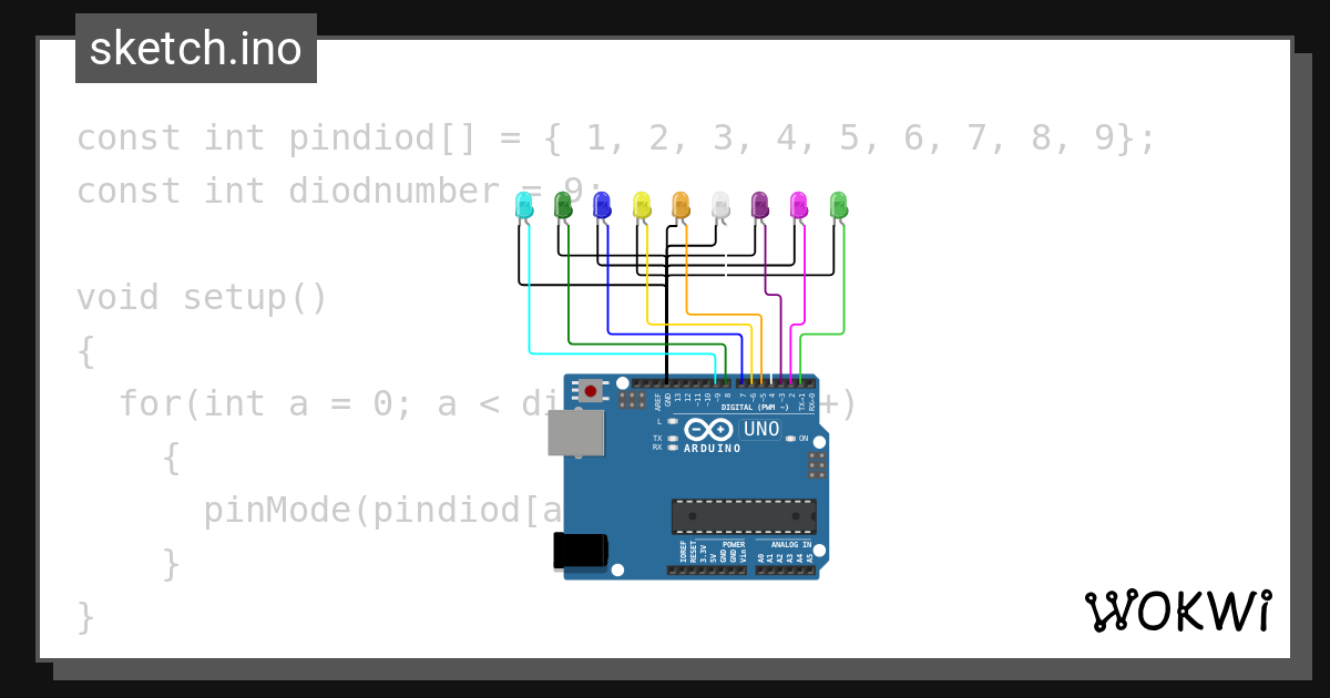 Diod Garland Variant 7 Wokwi Esp32 Stm32 Arduino Simulator