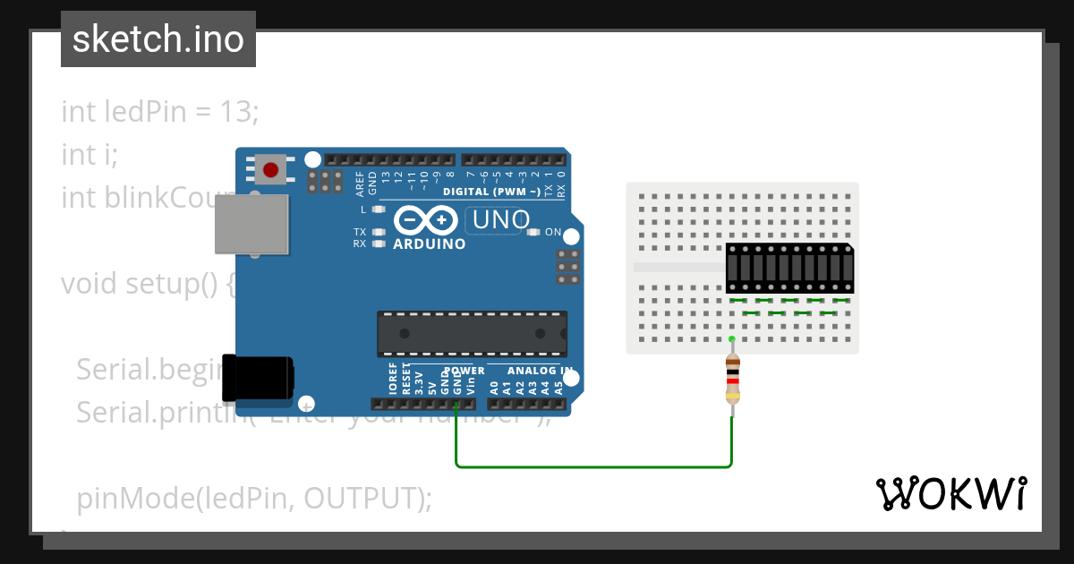 Count LED - Wokwi ESP32, STM32, Arduino Simulator