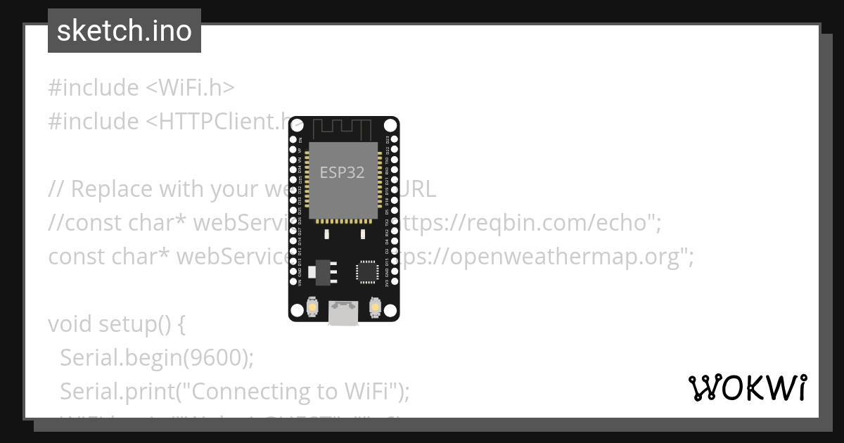 Internet - GET and POST Egxemplo - Wokwi ESP32, STM32, Arduino Simulator