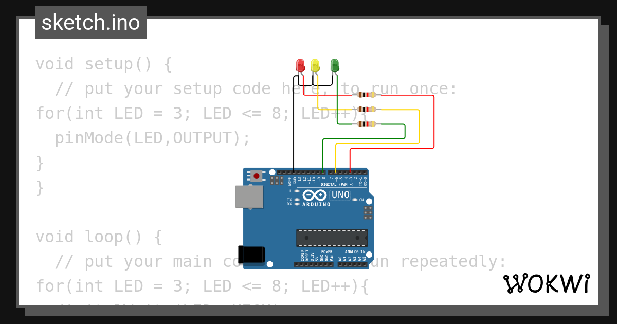 Running Led Menyala Bolak Balik Wokwi Esp32 Stm32 Arduino Simulator