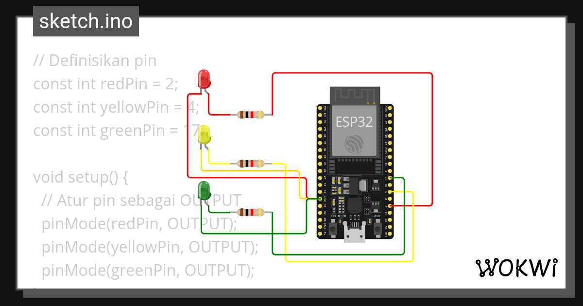 Traffic Light 2 - Wokwi ESP32, STM32, Arduino Simulator