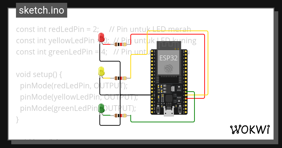 Simulasi 3 - Wokwi ESP32, STM32, Arduino Simulator