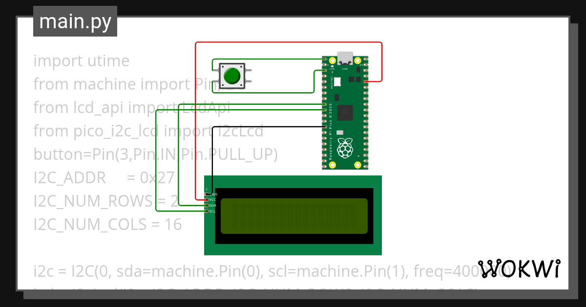 lcd_pushbutton - Wokwi ESP32, STM32, Arduino Simulator