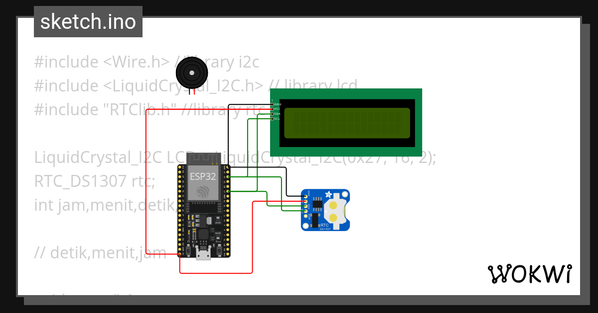 RTC dan LCD Copy - Wokwi ESP32, STM32, Arduino Simulator RTC dan LCD Copy - Wokwi ESP32, STM32, Arduino Simulator