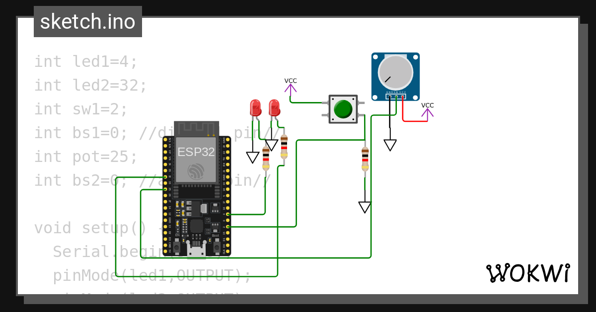 Potentiometer Wokwi Esp32 Stm32 Arduino Simulator