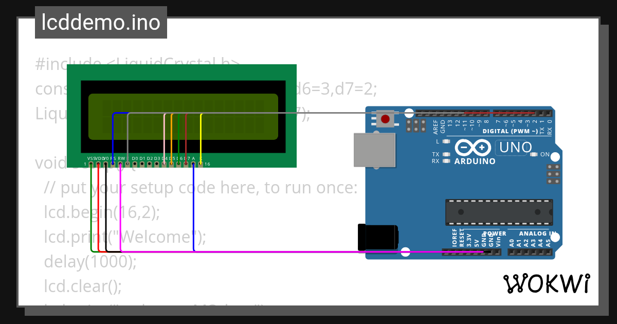 lcd-demo - Wokwi ESP32, STM32, Arduino Simulator