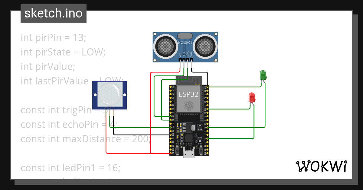 smartbin without servo - Wokwi ESP32, STM32, Arduino Simulator