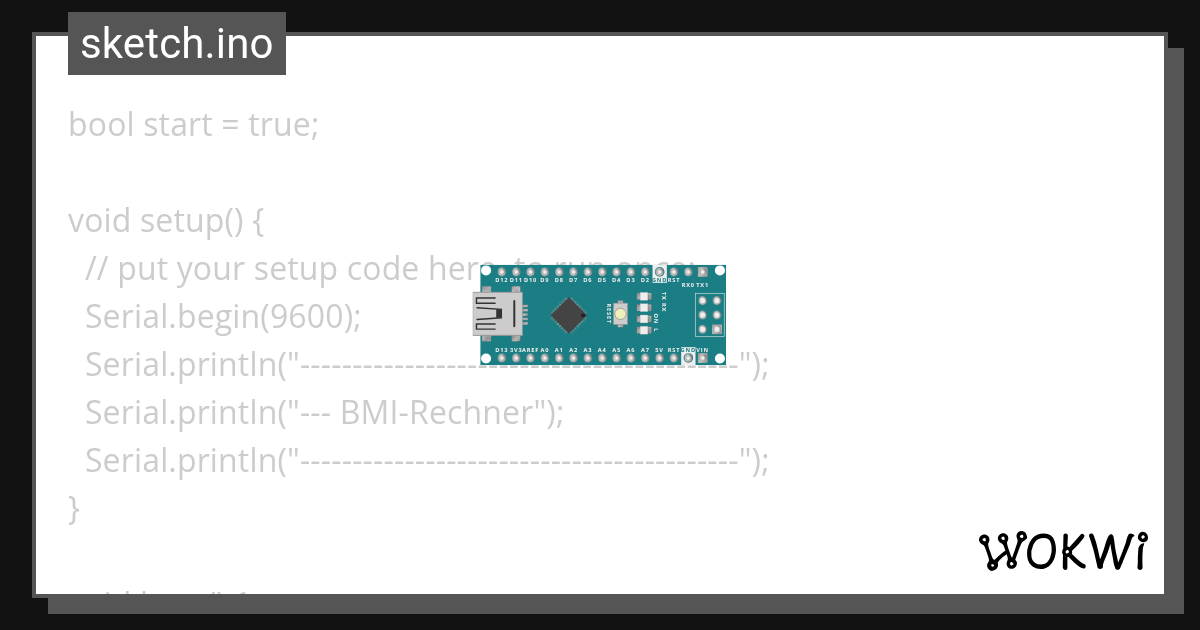 BMI-Rechner - Wokwi ESP32, STM32, Arduino Simulator