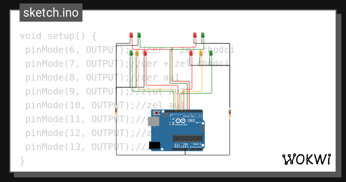 Semafor Wokwi Esp32 Stm32 Arduino Simulator
