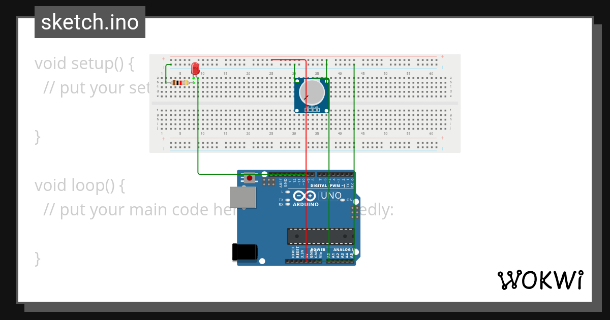Arduino 2 -led e potenciometro - Wokwi ESP32, STM32, Arduino Simulator