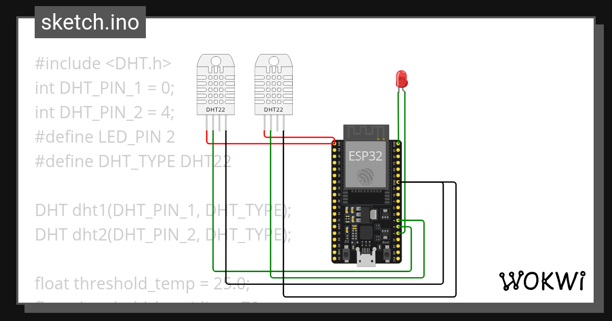 dht sensor - Wokwi ESP32, STM32, Arduino Simulator