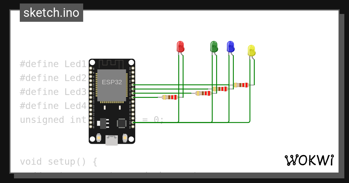 Prueba1 Iot Con Esp32 Y 4 Leds Wokwi Esp32 Stm32 Arduino Simulator 2708