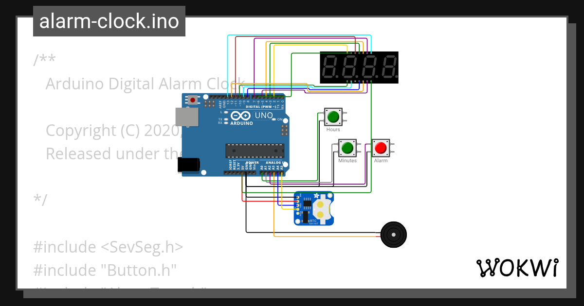 Alarm Clock Test Wokwi Esp32 Stm32 Arduino Simulator 6051