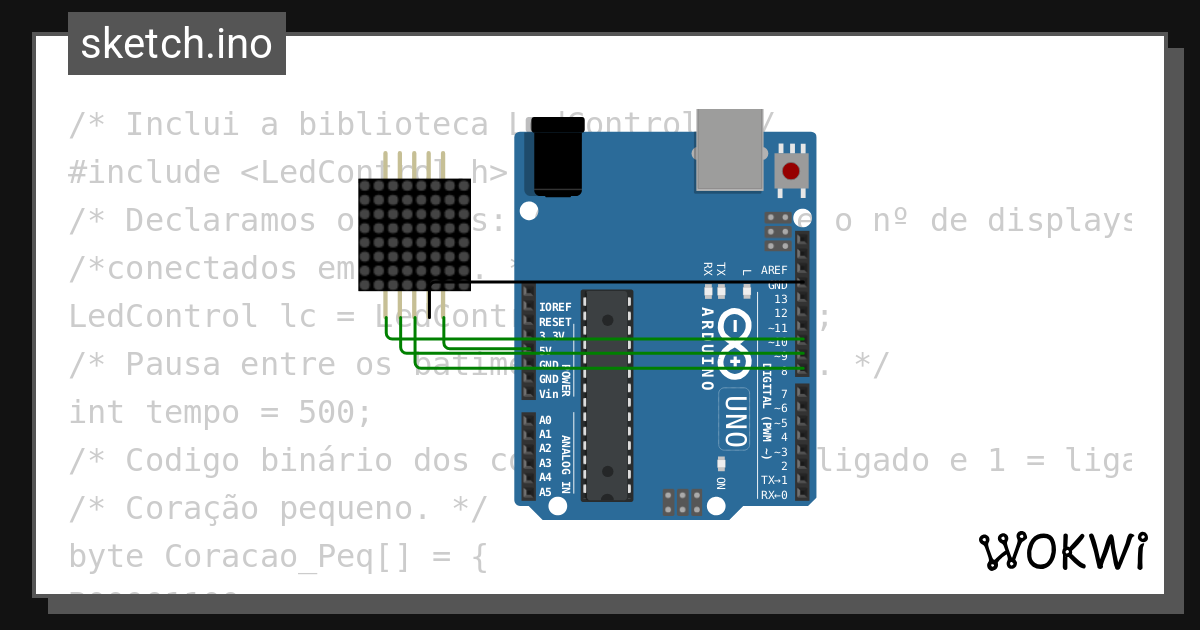 Matriz8x8 Copy Wokwi Esp32 Stm32 Arduino Simulator