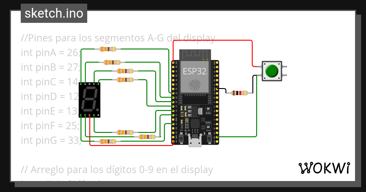 Dado - Wokwi ESP32, STM32, Arduino Simulator