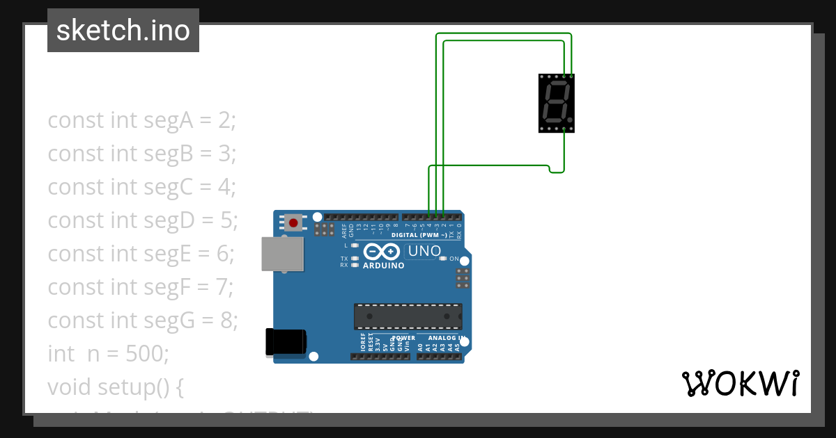 Seven Segmen Wokwi Esp32 Stm32 Arduino Simulator 