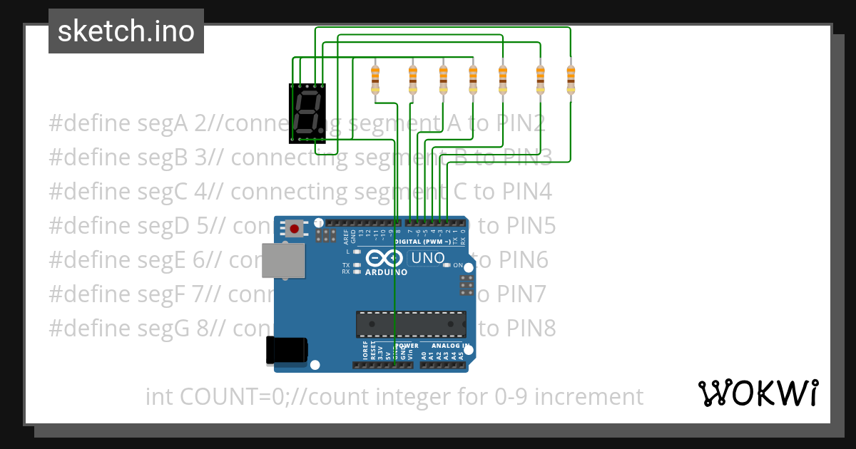7segment - Wokwi ESP32, STM32, Arduino Simulator