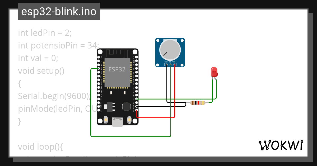 Praktikum 33 Bekerja Dengan Potensiometer Brian Fauzan Lukman Wokwi Esp32 Stm32 Arduino 