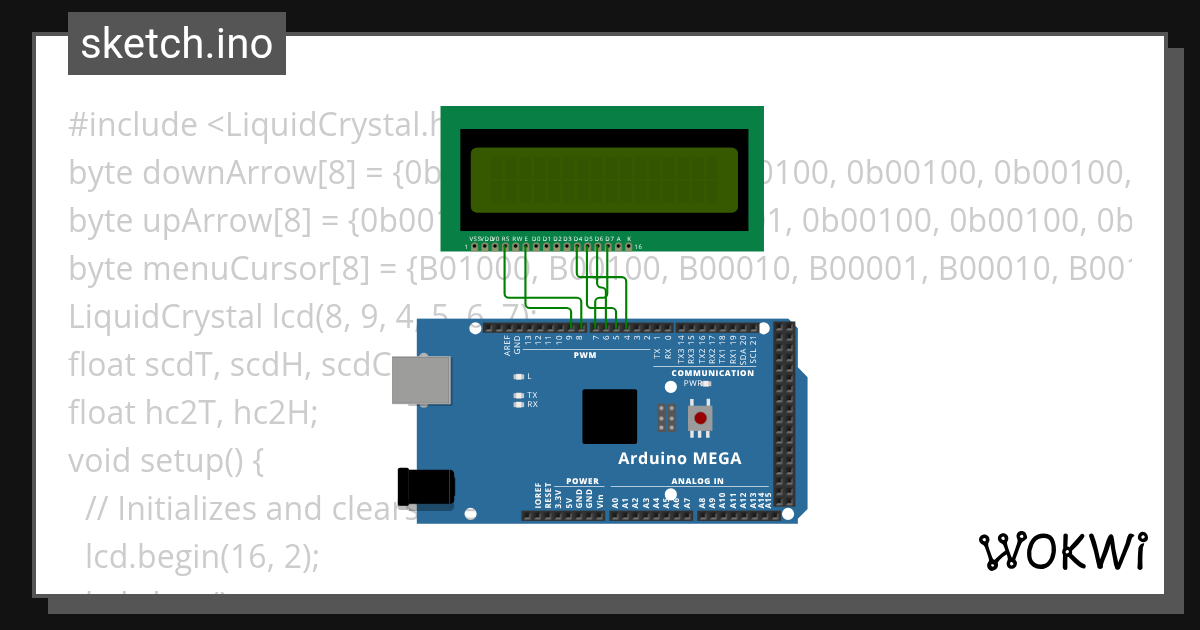 Climate chamber LCD - Wokwi ESP32, STM32, Arduino Simulator