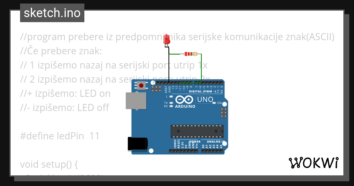 ascii vaje - Wokwi ESP32, STM32, Arduino Simulator