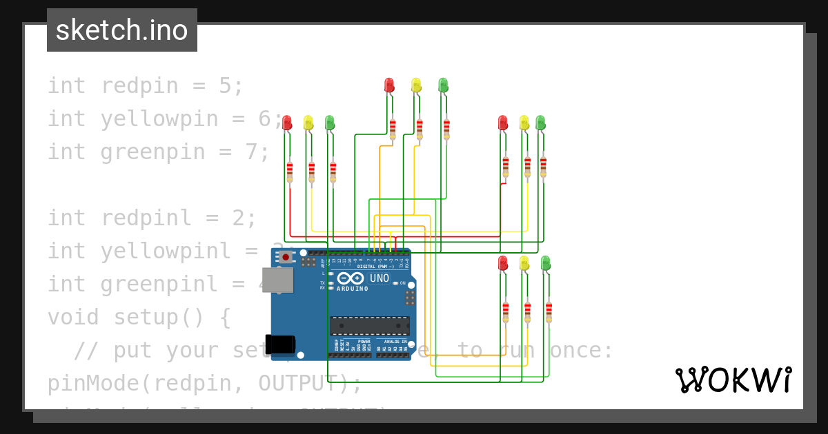 拓展交通灯 Wokwi Esp32 Stm32 Arduino Simulator 