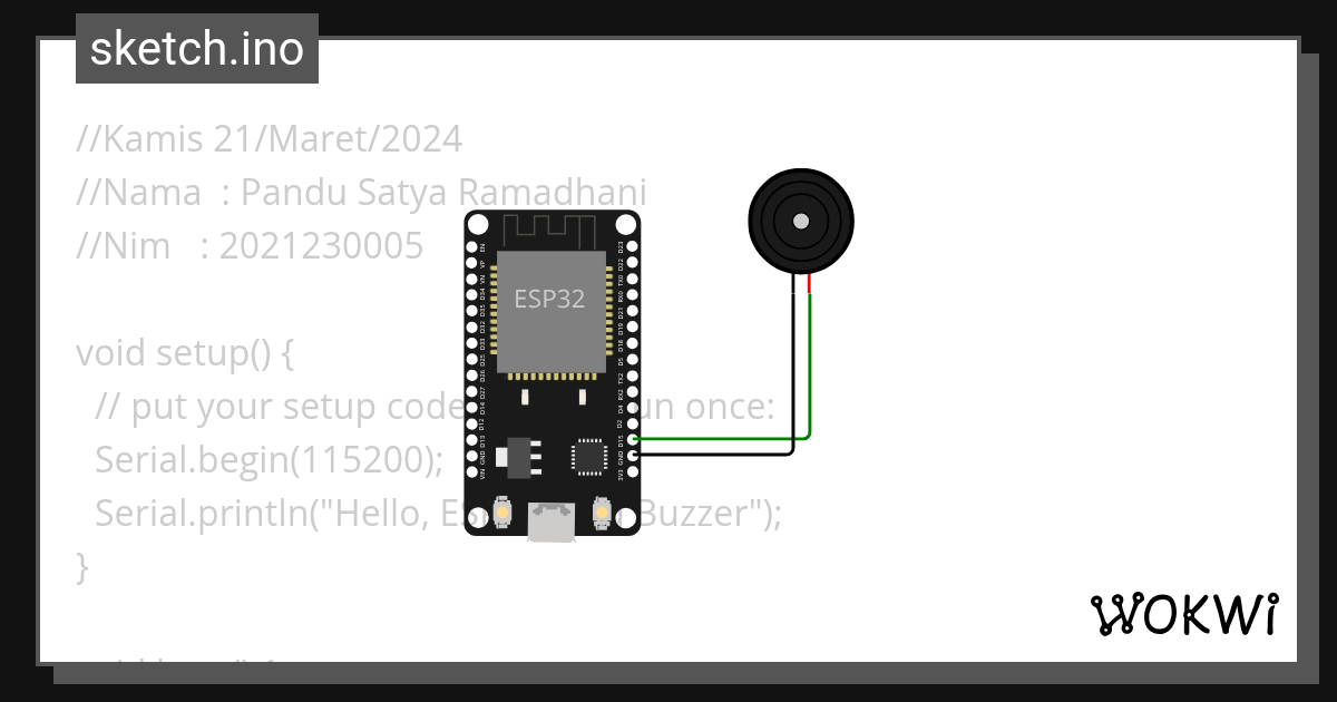 Prak64-Buzzer - Wokwi ESP32, STM32, Arduino Simulator