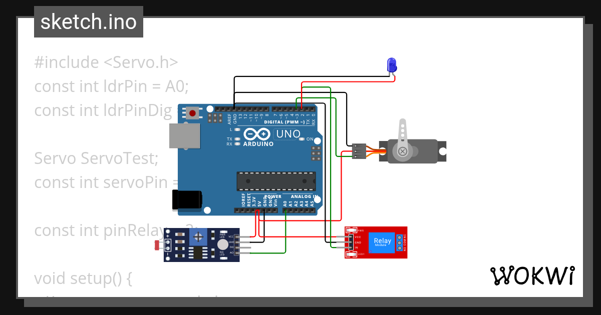Integrasi Sensor and Motor Servo - Wokwi ESP32, STM32, Arduino Simulator