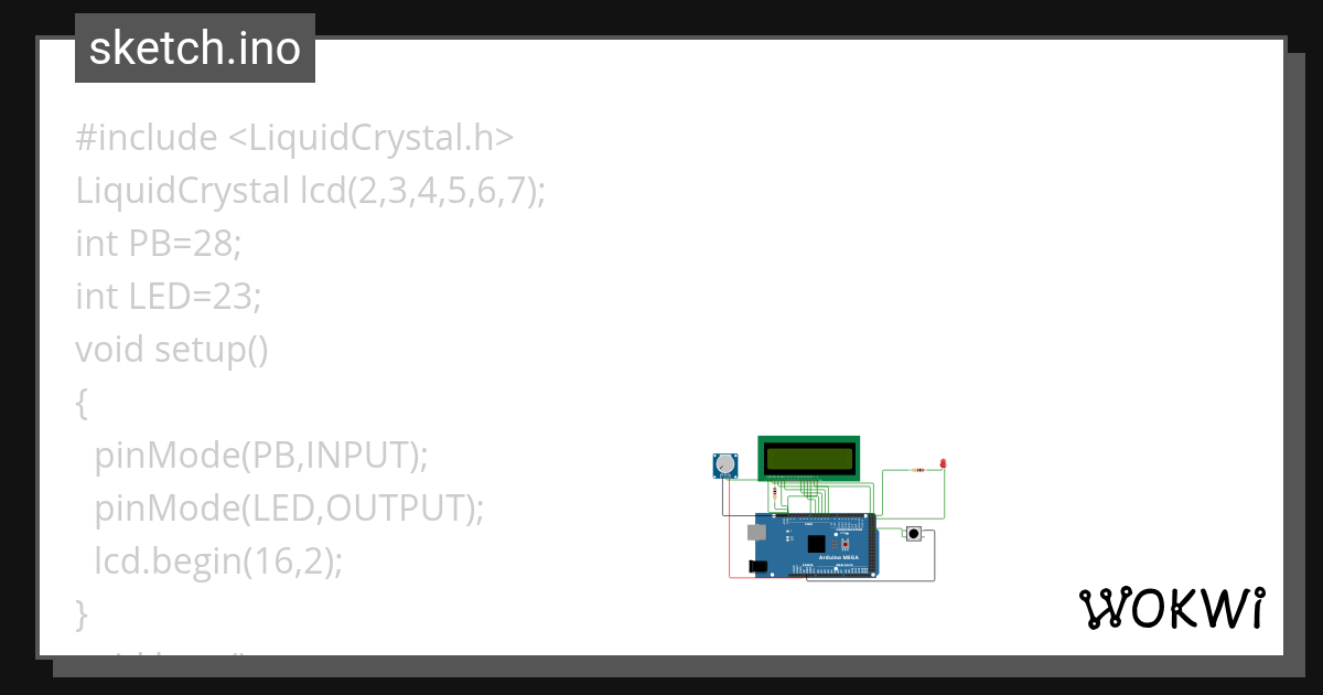 Led With Lcd And Push Button Wokwi Esp32 Stm32 Arduino Simulator 4430